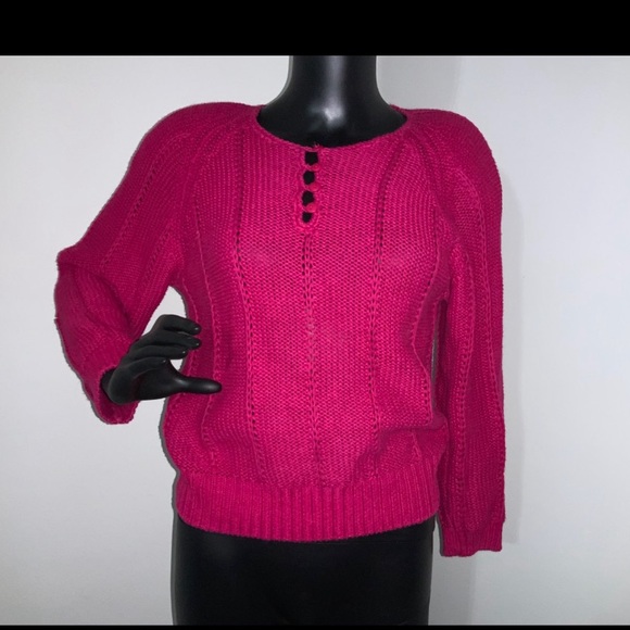 Yarnworks | Sweaters | Vintage 97s 1980s Yarnworks Raspberry Red ...